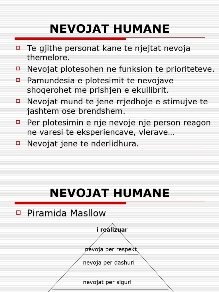 Nevojat Humane | PDF