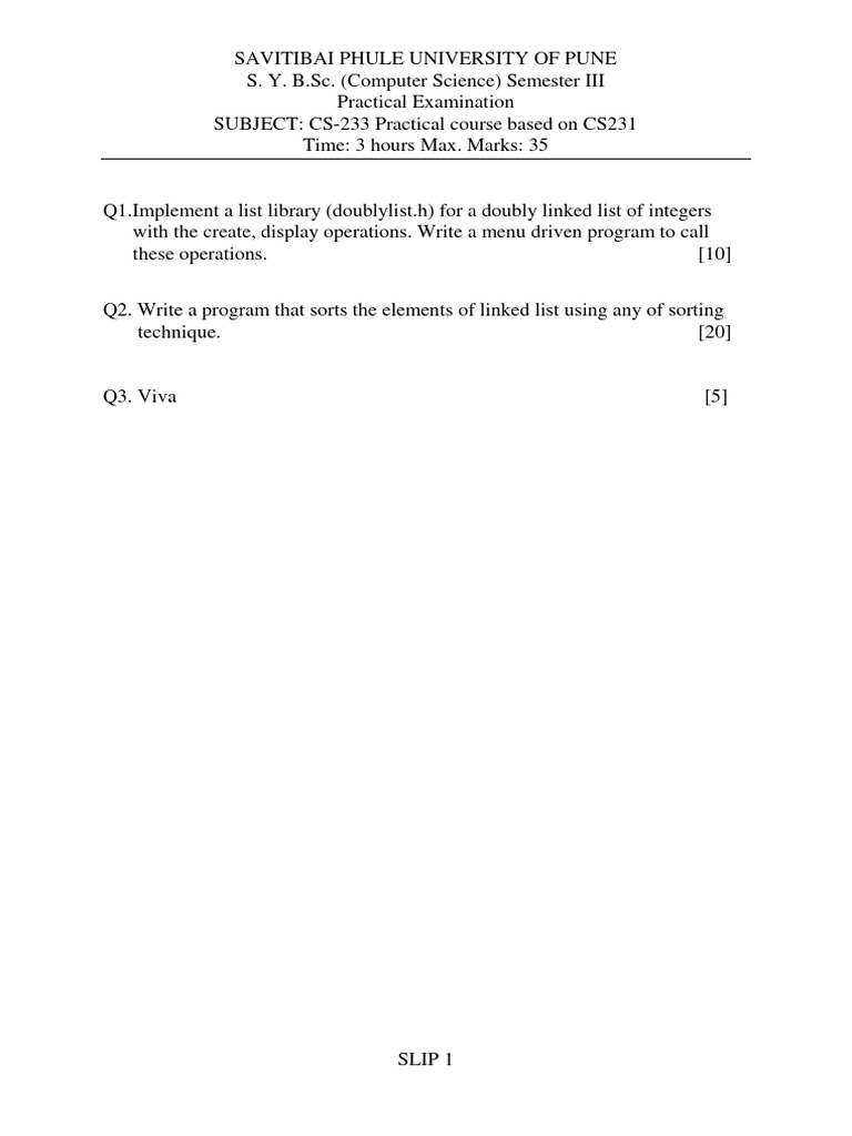 SYBSc Slips | PDF | Computers | Teaching Methods & Materials