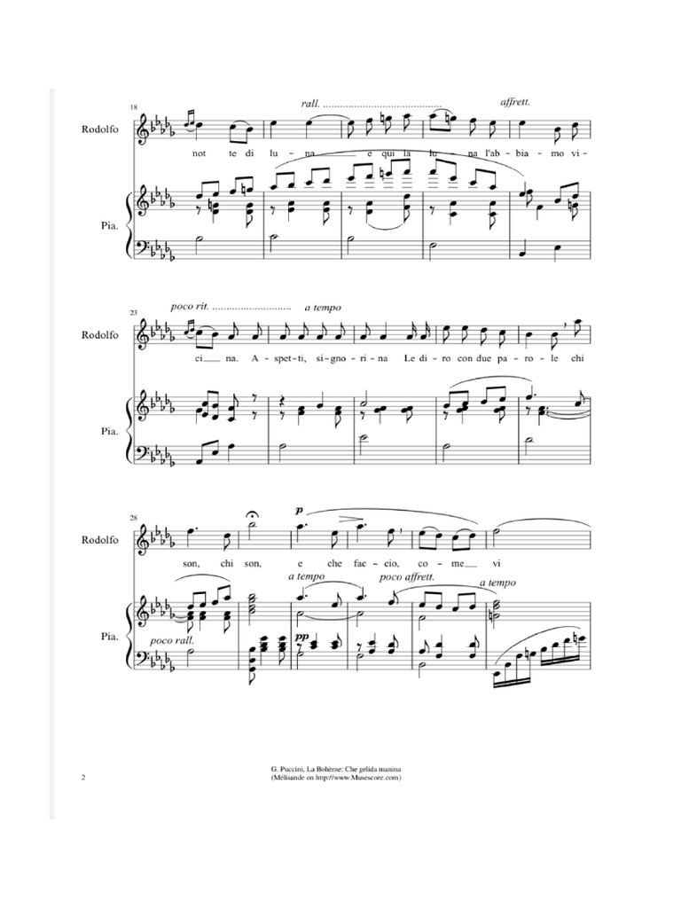 Che Gelida Manina 2 | PDF