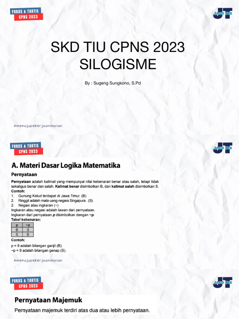 TIU Silogisme SUGENG | PDF