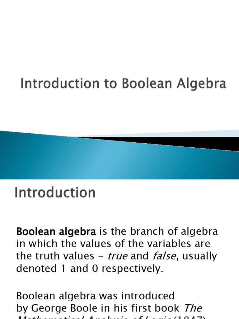 Intro To Boolean Algebra And Truth Table Lesson 0 Pdf 