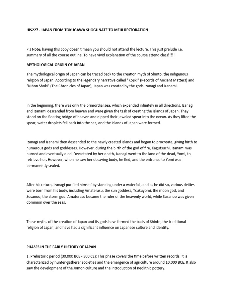 His227 - Japan From Tokugawa Shogunate To Meiji Restoration | PDF | Japan