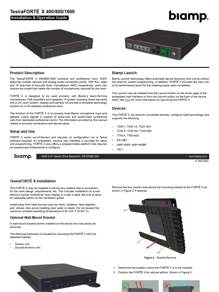 Biamp Manual Tesiraforte-X Feb23 | PDF | Computers | Technology ...