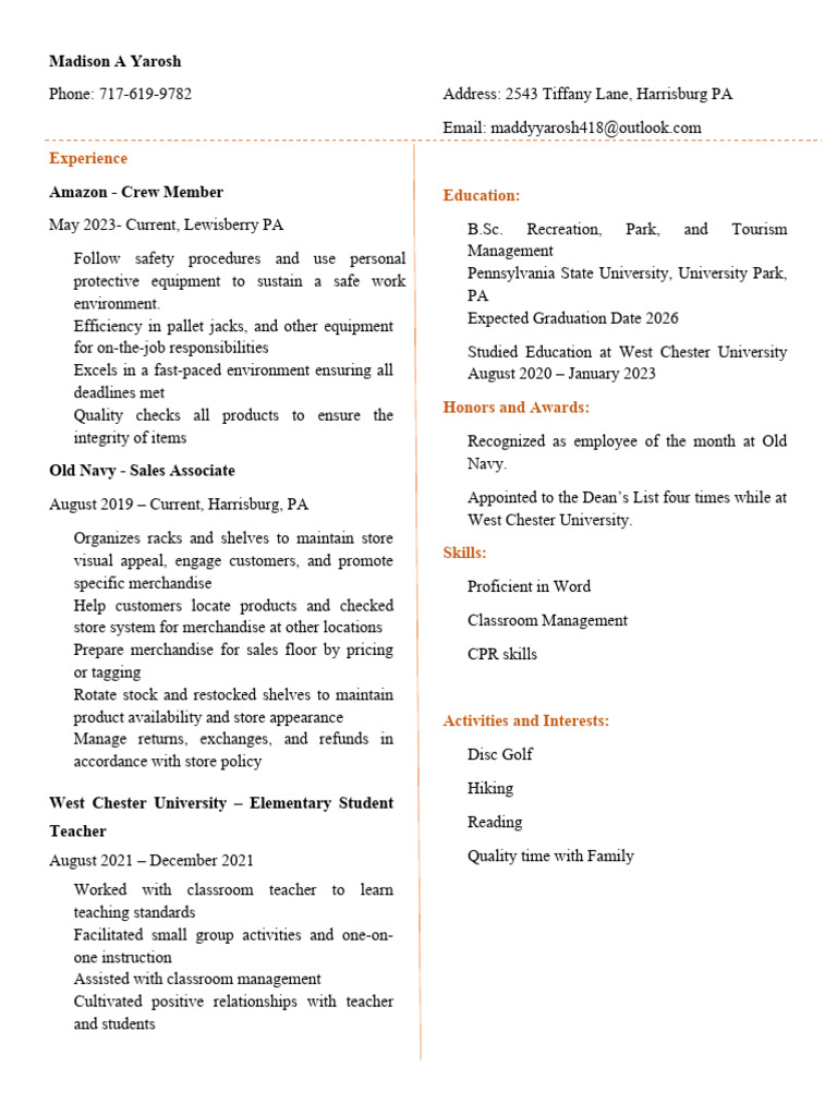 RPTM 101 Resume | PDF