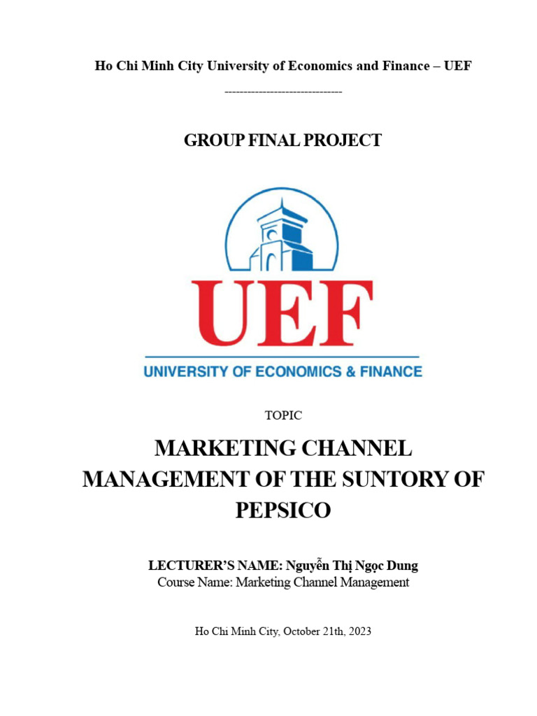 Marketing Channel Management MKT1127E A03E TeamNo.5 Group Final Project | PDF | Retail | Marketing