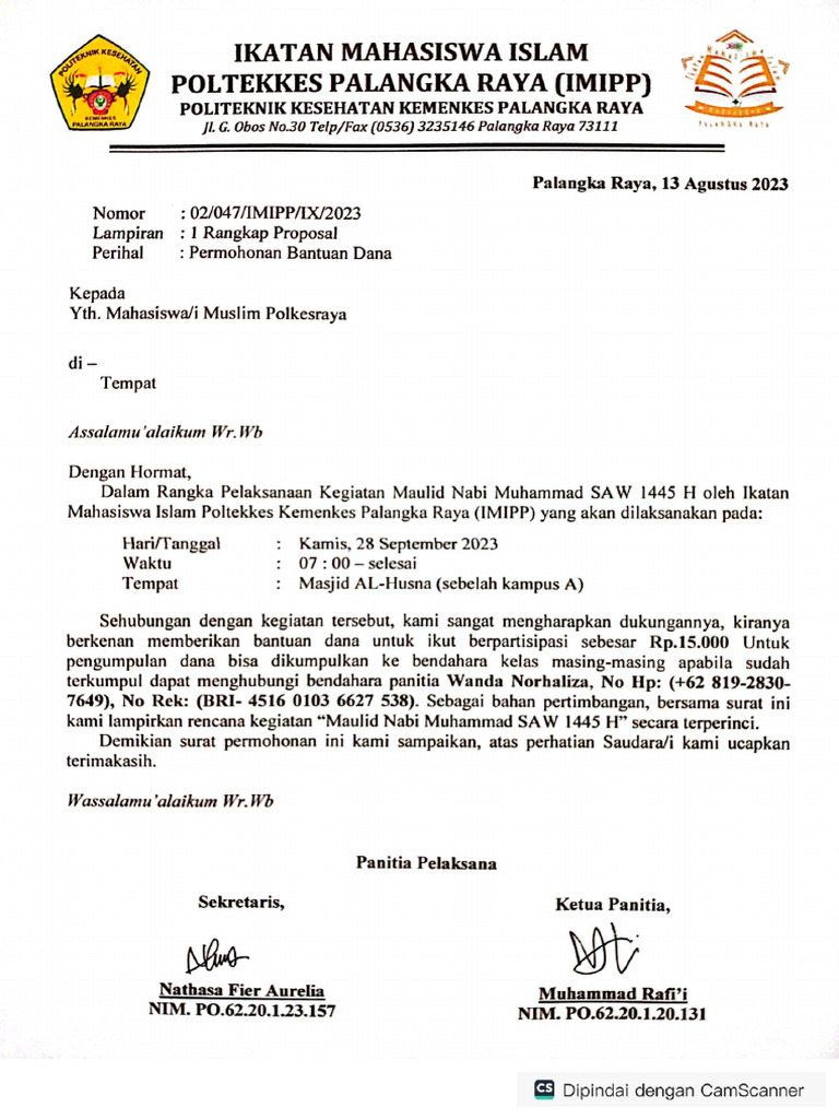 Surat Permohonan Dana | PDF