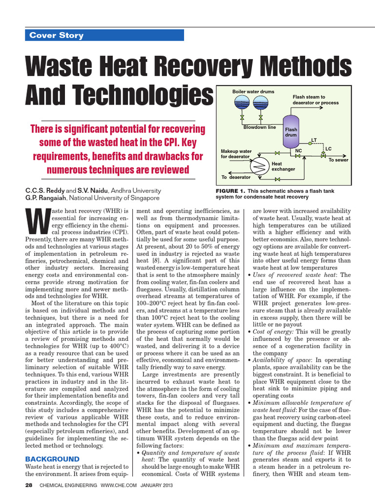 Waste Heat Recovery Methods and Technologies | PDF