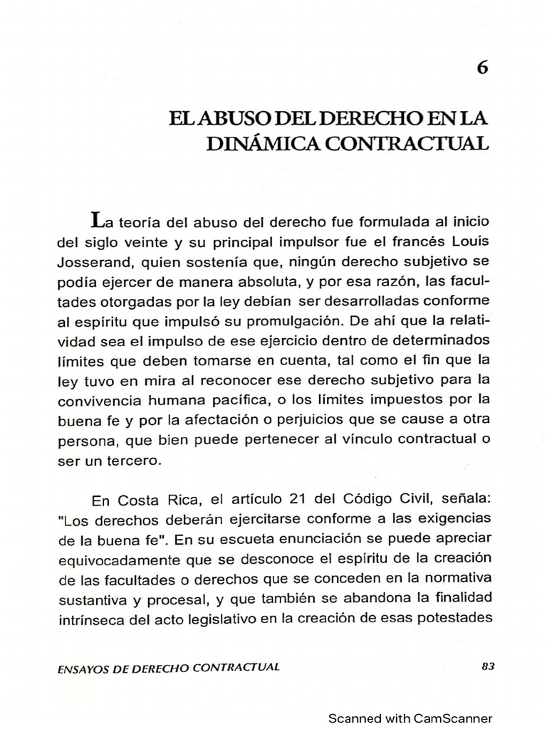 El Abuso Del Derecho en La Dinámica Cont | PDF