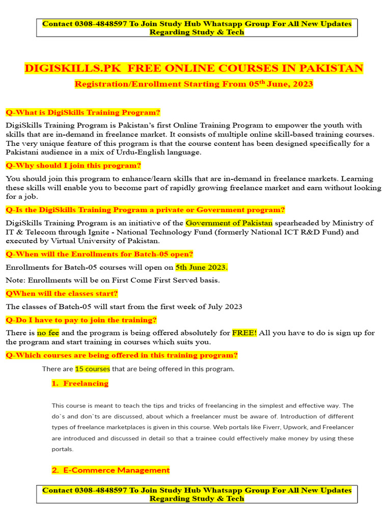 DigiSkills Free Courses | PDF | Career & Growth | Business