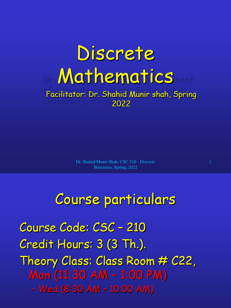 Lecture-1 Discrete Structure | PDF