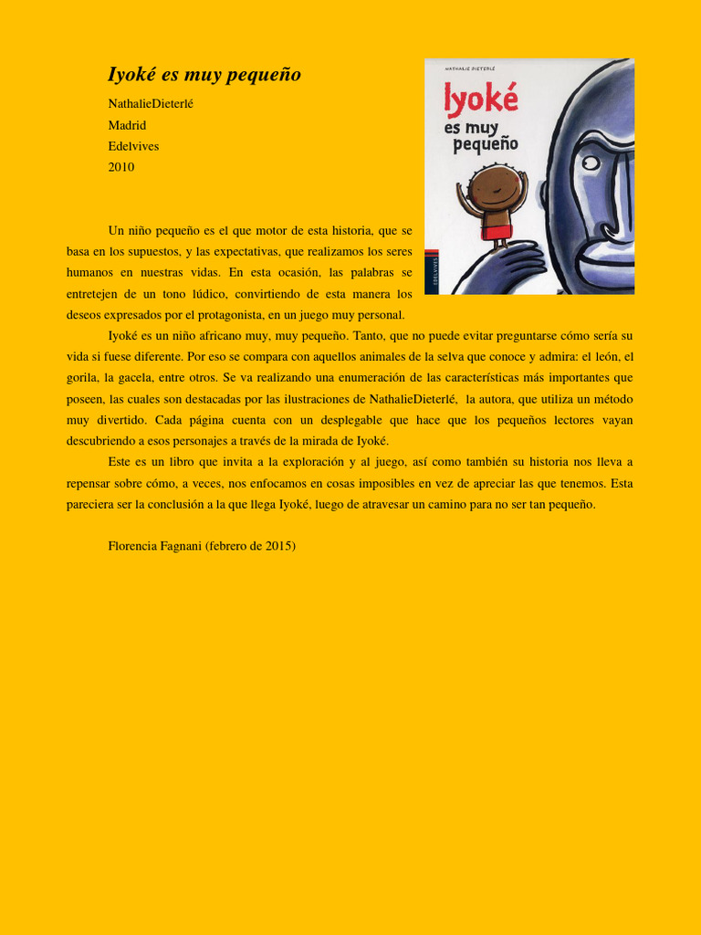 Iyoké: Un niño muy pequeño | PDF | Ficción general