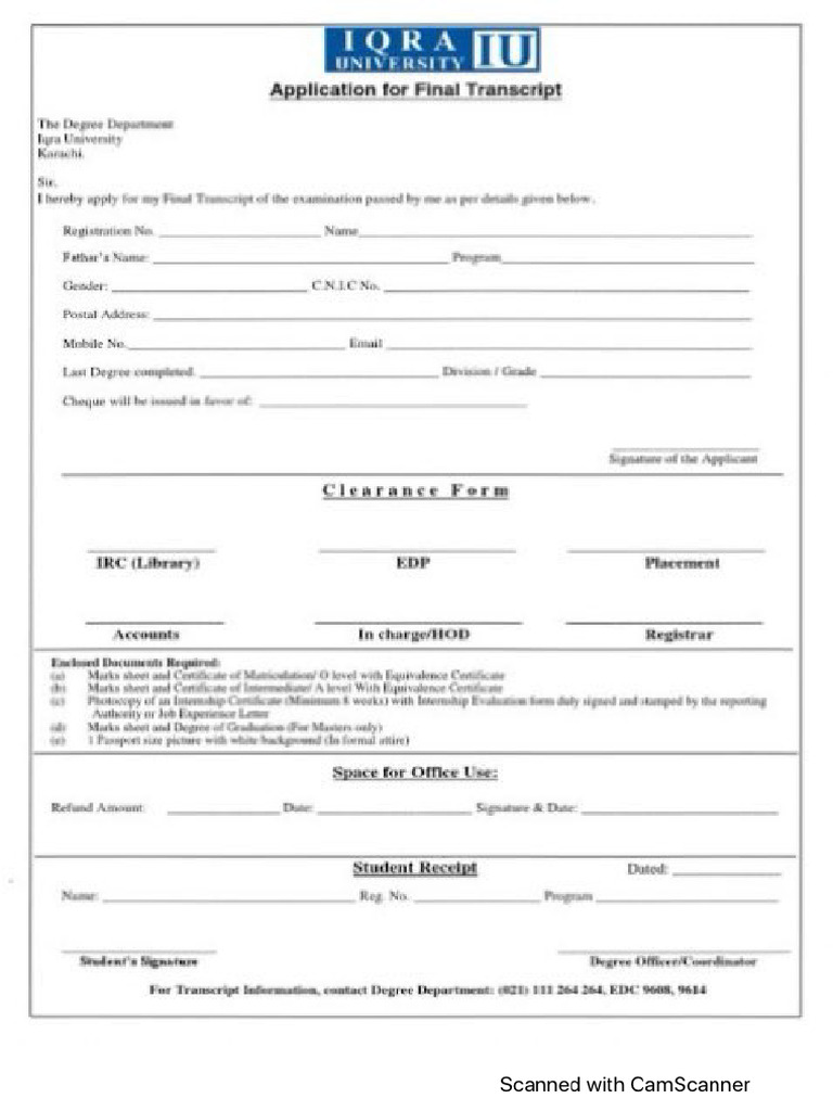 Final Transcript Letter | PDF