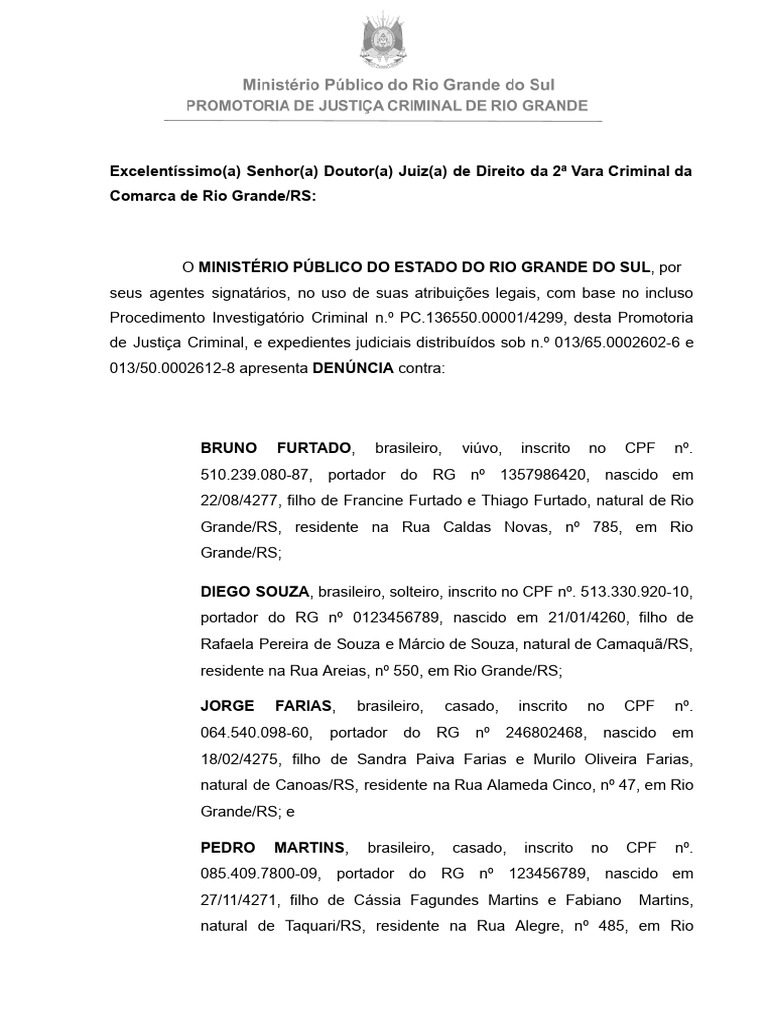 Denúncia Ministério Público | PDF