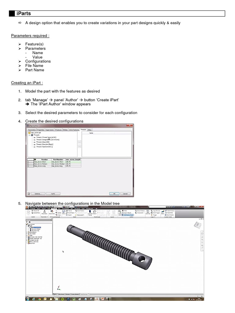 Creating iParts and iAssemblies in Inventor | PDF | Computers