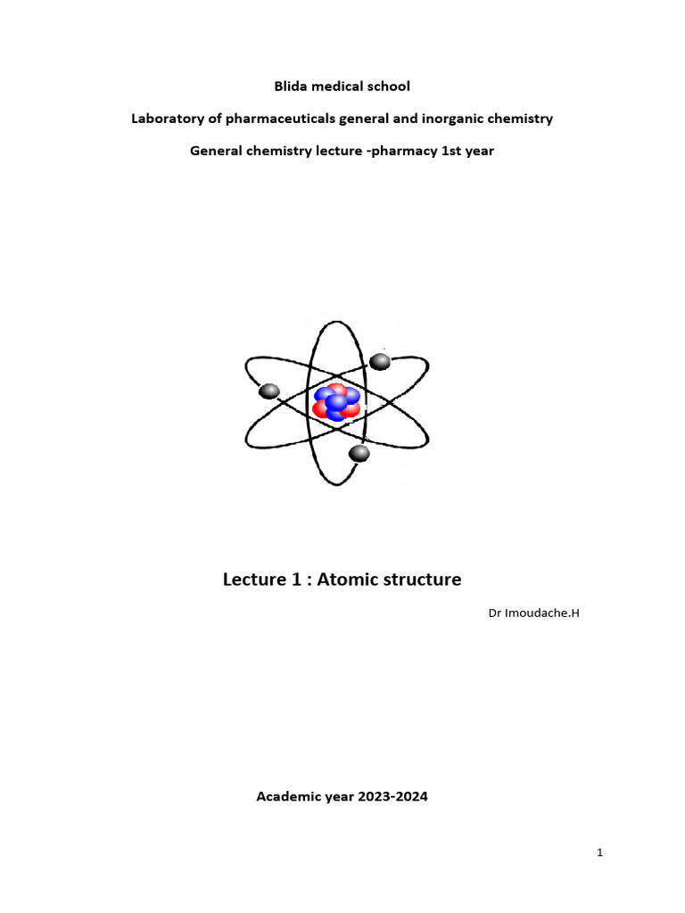 Atomic Structure Lecture Pdf