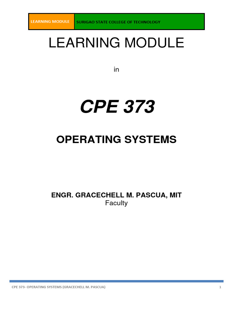 Learning Module: Operating Systems | PDF