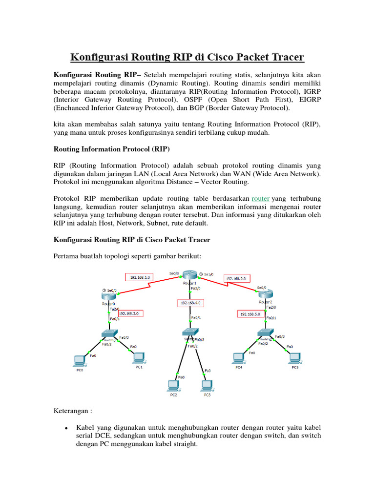 Konfigurasi Routing RIP, Konfigurasi OSPF Dan EIGRP Di Cisco Packet ... Konfigurasi Routing RIP, Konfigurasi OSPF Dan EIGRP Di Cisco Packet ...