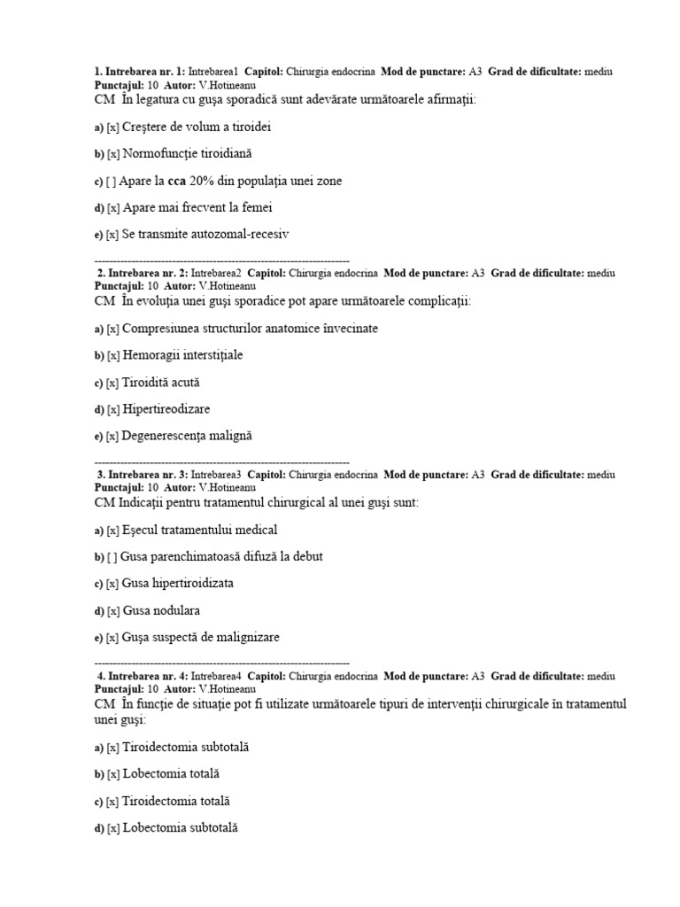 Teste Examen Rezidentiat 2020 | PDF