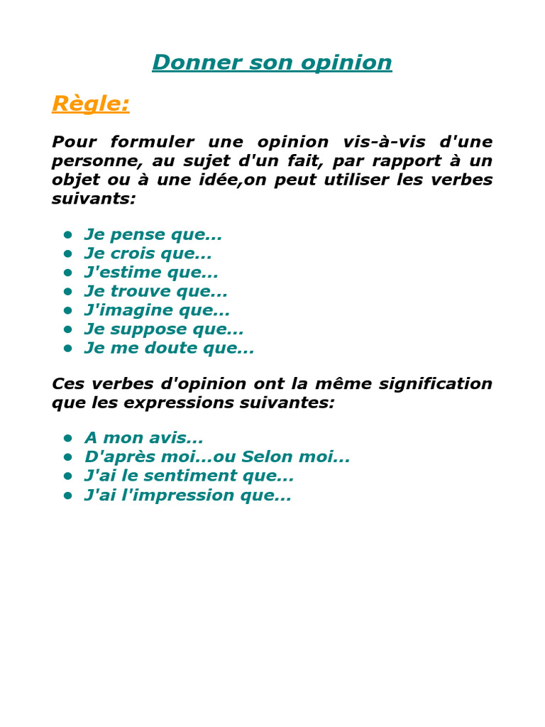 Donner Son Opinion | PDF