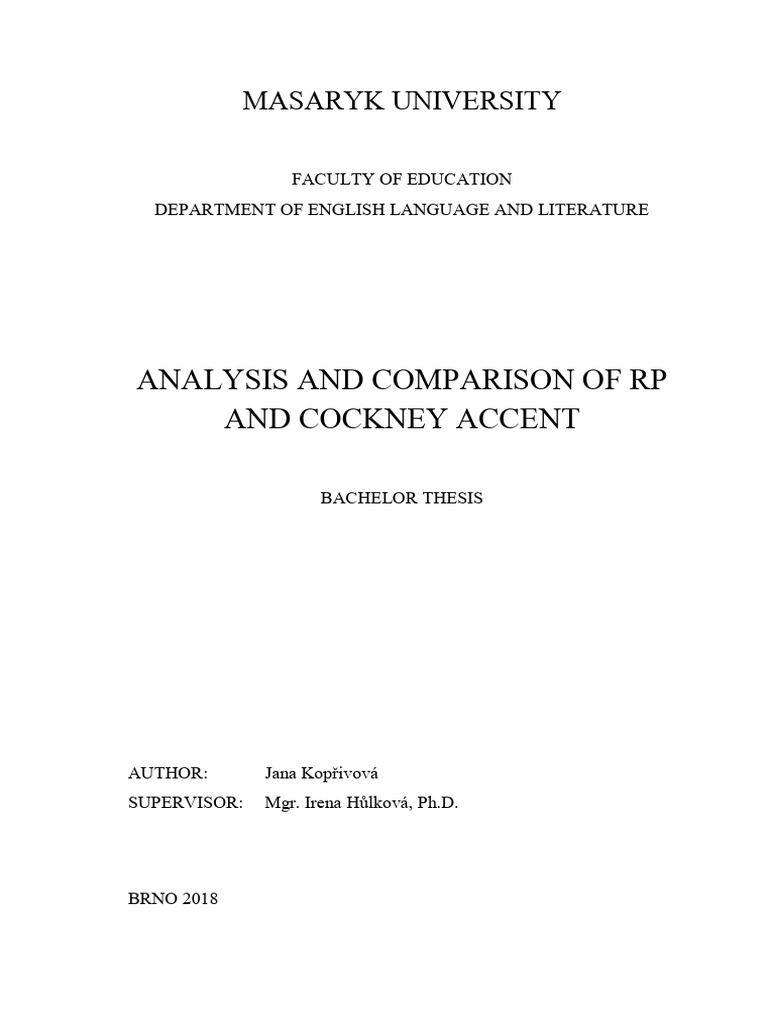 RP vs Cockney Accent Analysis | PDF