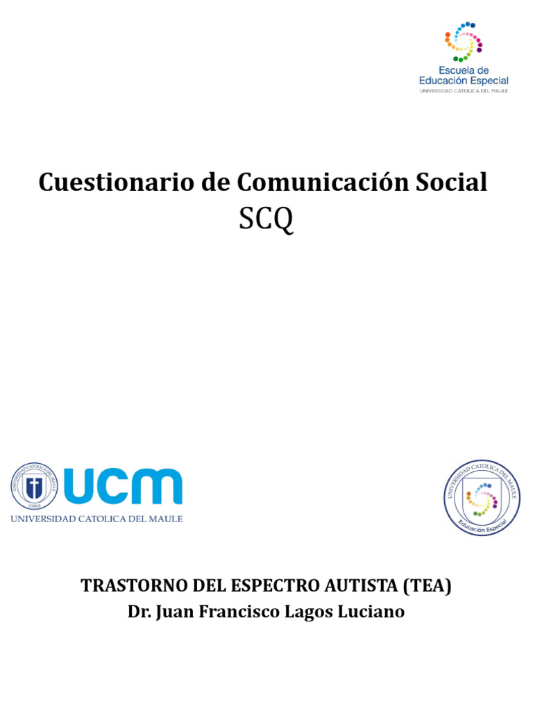 5° CUESTIONARIO DE COMUNICACIÓN SOCIAL (SCQ) | PDF