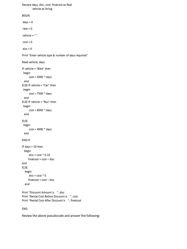 Pseudocode Interpretation | PDF