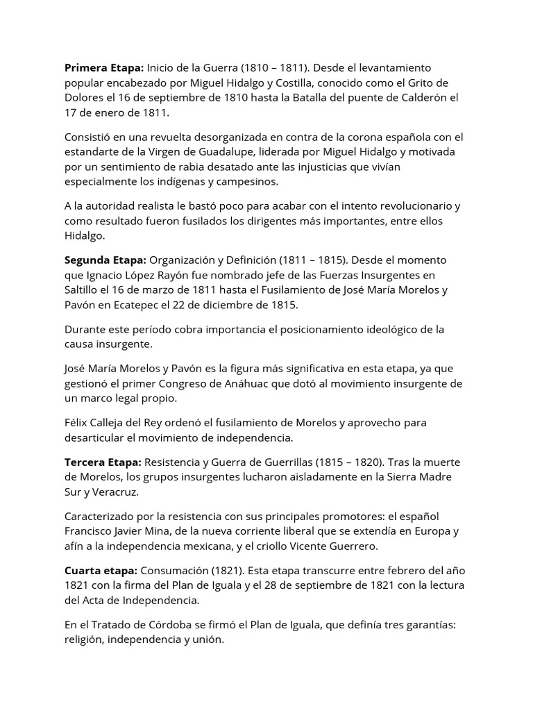 Primera Etapa Inicio de La Guerra (1810 - 1811) | PDF | Historia
