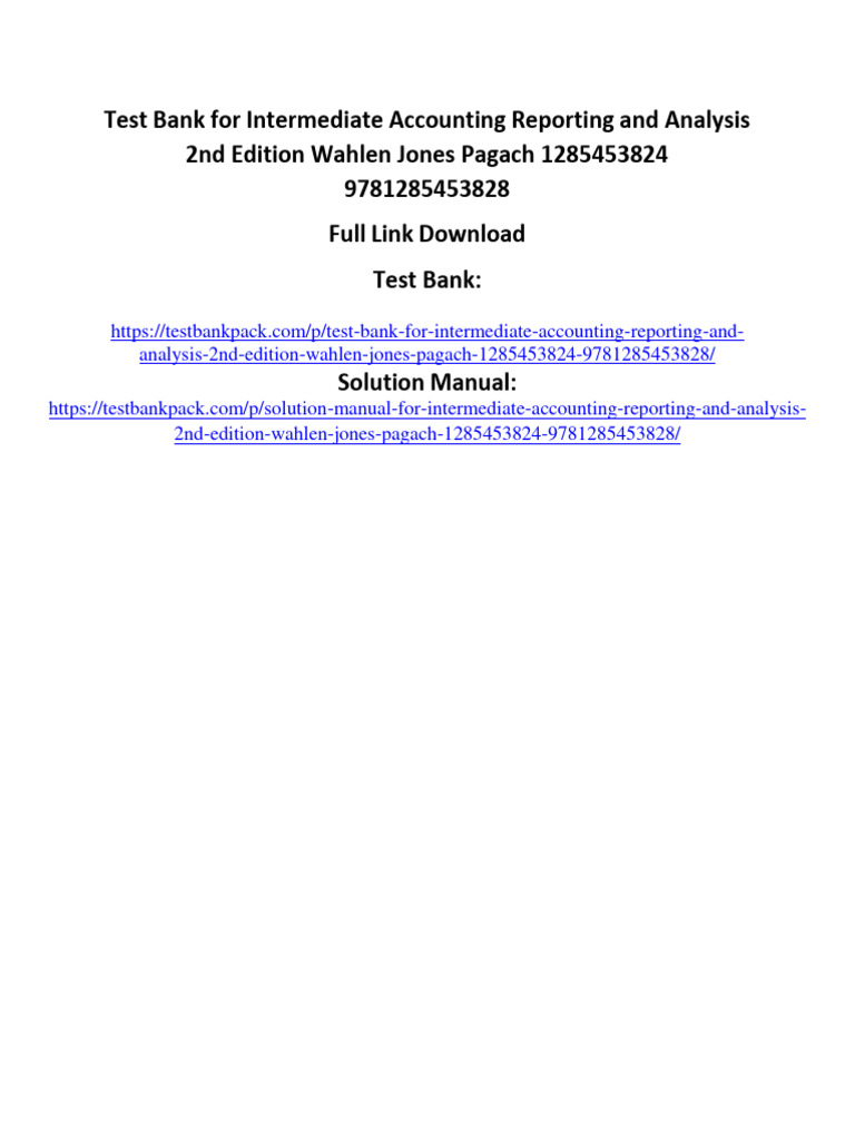 Test Bank For Intermediate Accounting Reporting and Analysis 2nd ... Test Bank For Intermediate Accounting Reporting and Analysis 2nd ...