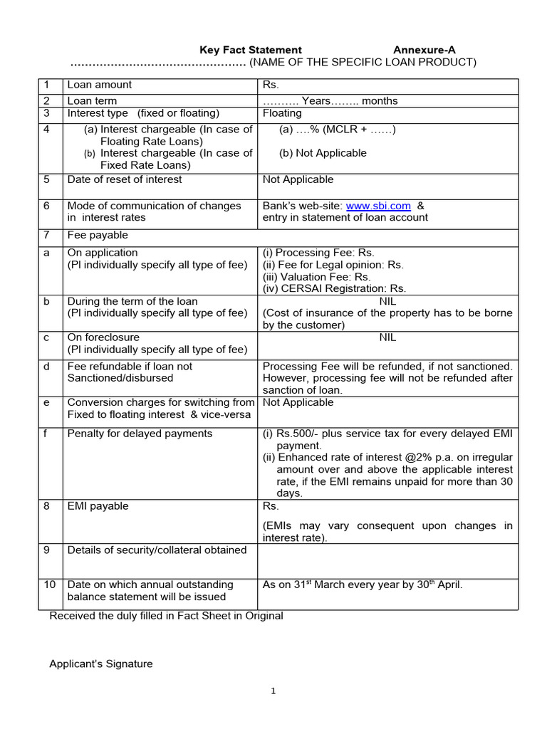 Fact Sheet - Home Loan | PDF