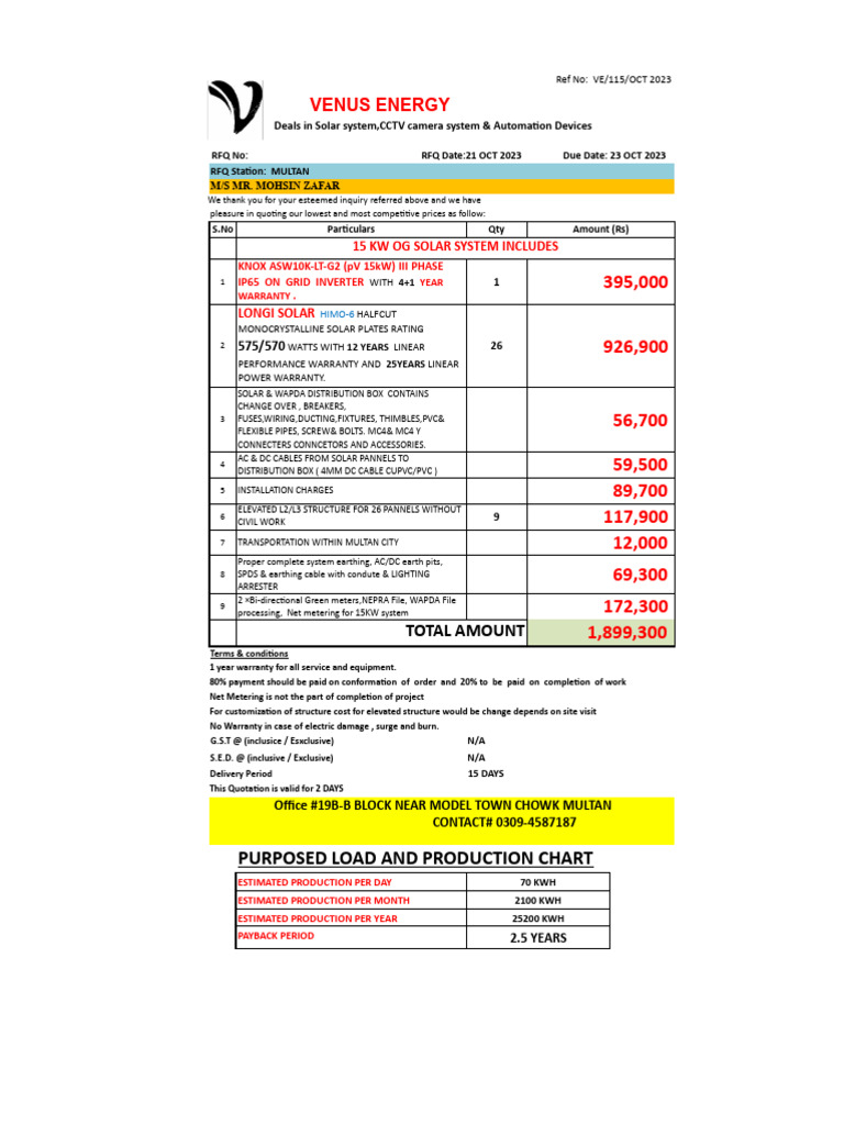 MOHSIN ZAFAR 15 KW On Grid | PDF | Science & Mathematics | Technology & Engineering