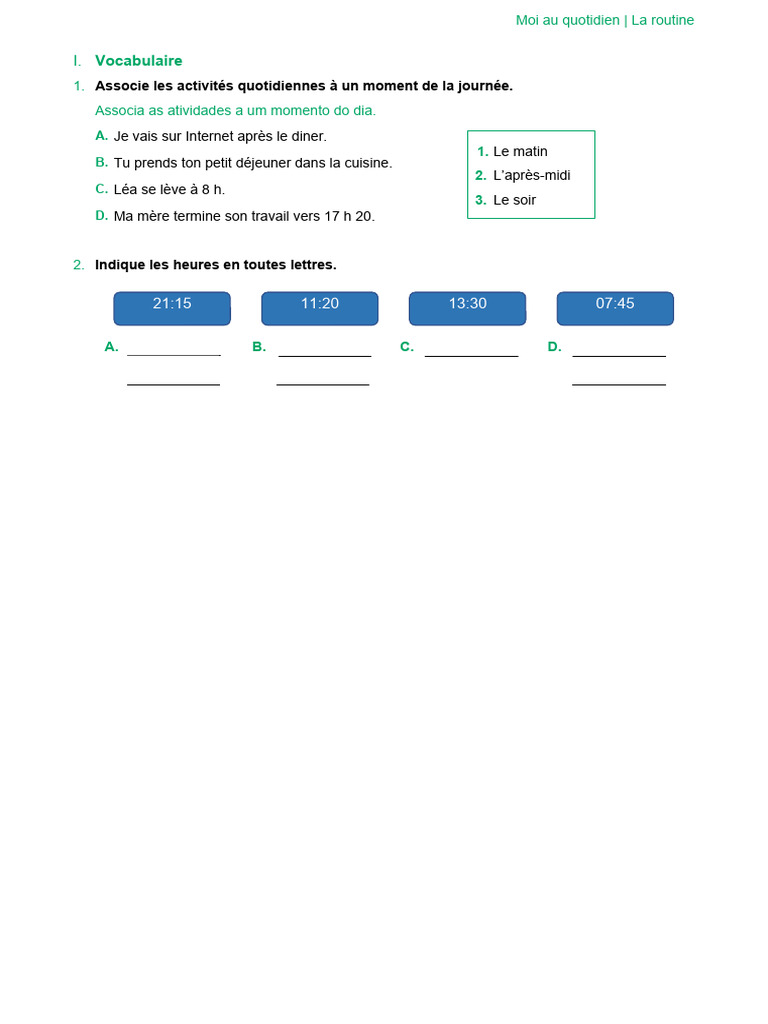Ma routine quotidienne expliquée | PDF