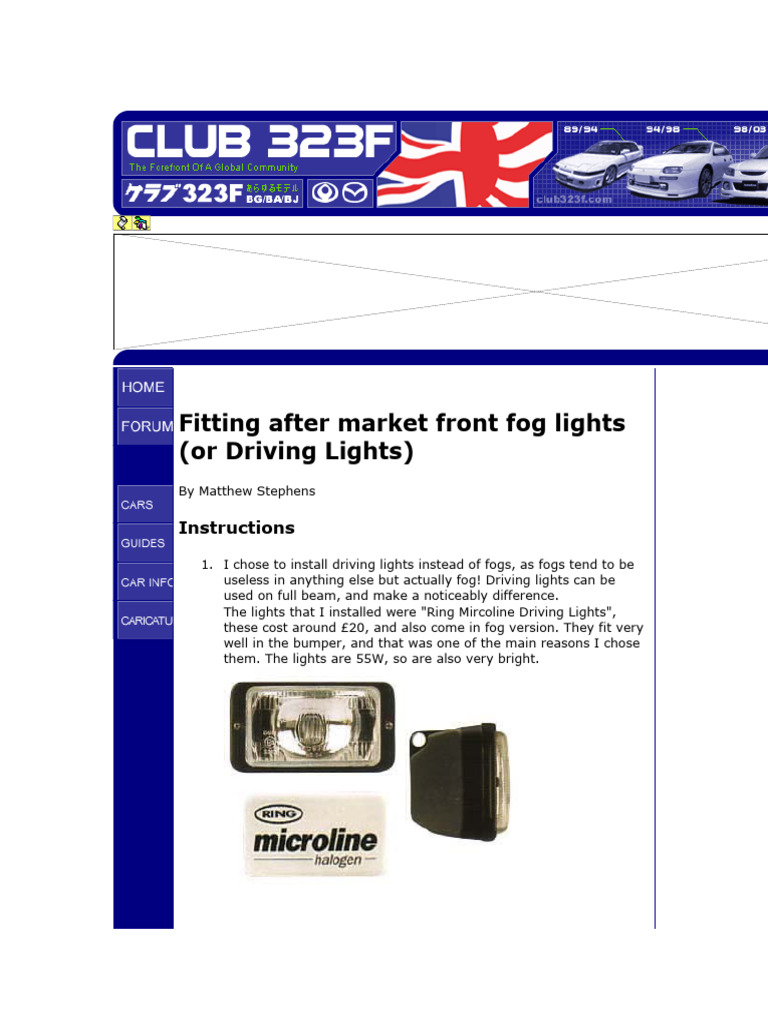 Fitting After Market Front Fog Lights | PDF