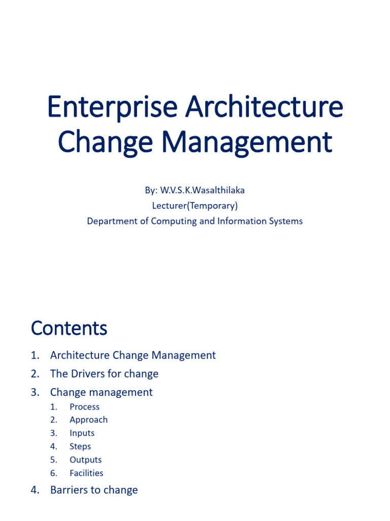 Enterprise Architecture Change Management Guide | PDF | Business