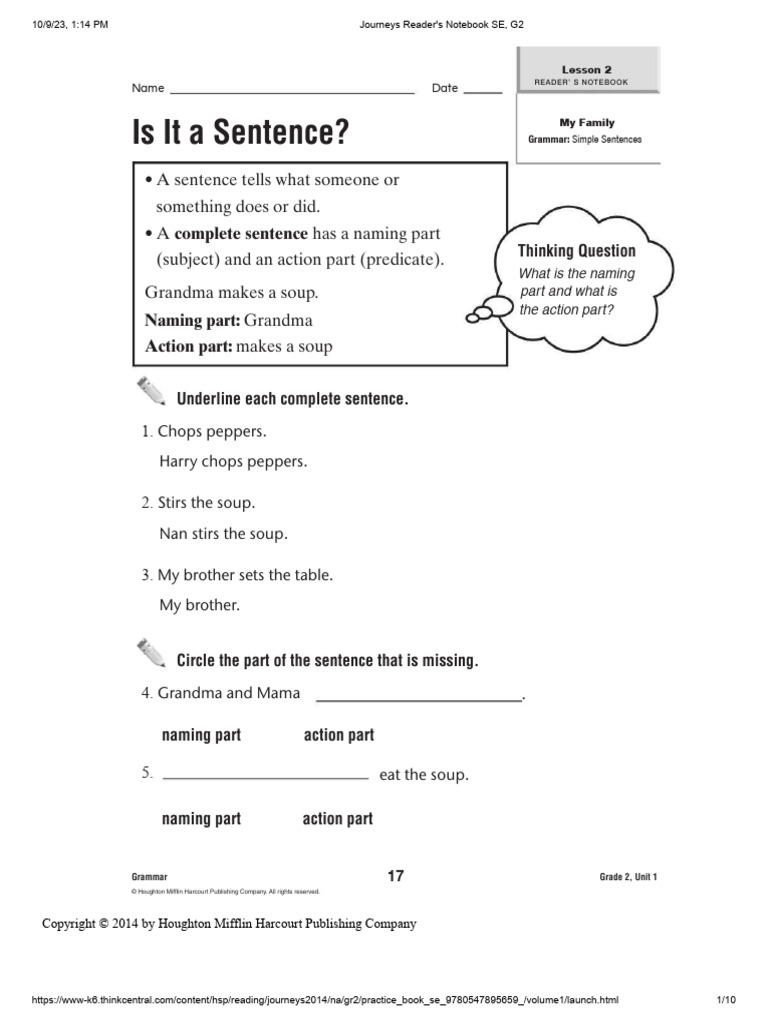 Journeys Reader's Notebook SE, G2 | PDF