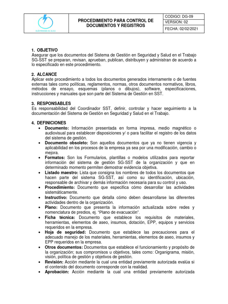 Procedimiento para Archivo o Retencion Documental Del SG-SST | PDF | Informática | Tecnología