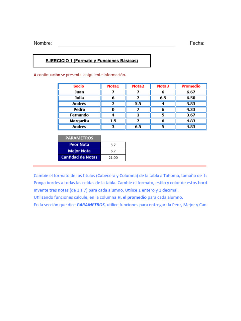 Examen Excel Intermedio | PDF