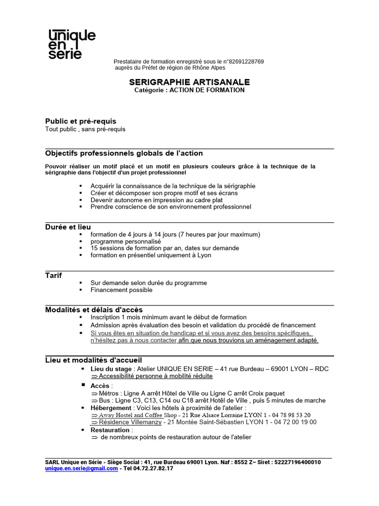 Fiche SERIGRAPHIE 2021 | PDF