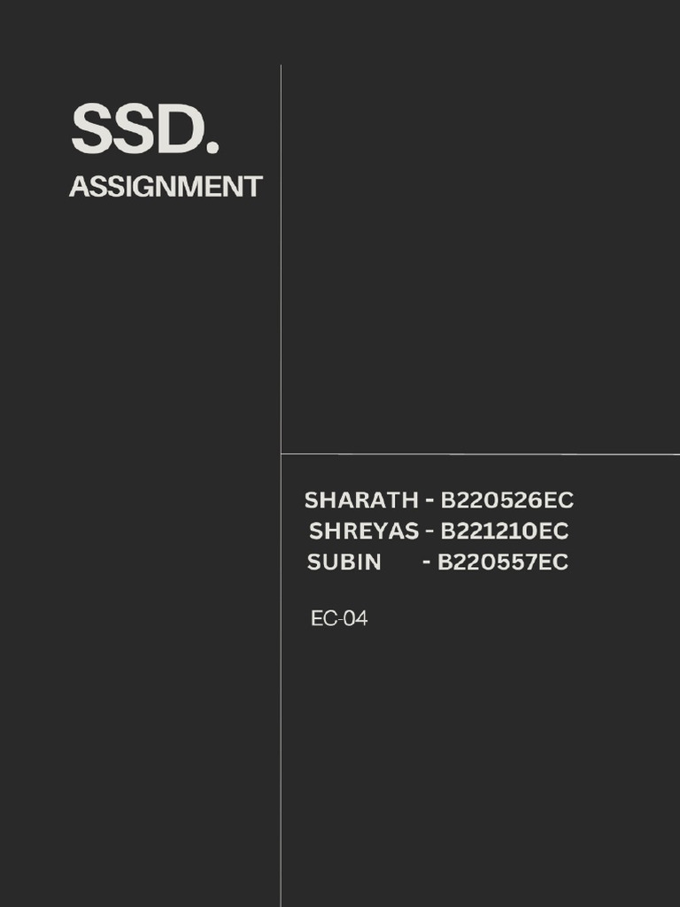 SSD - Questions | PDF