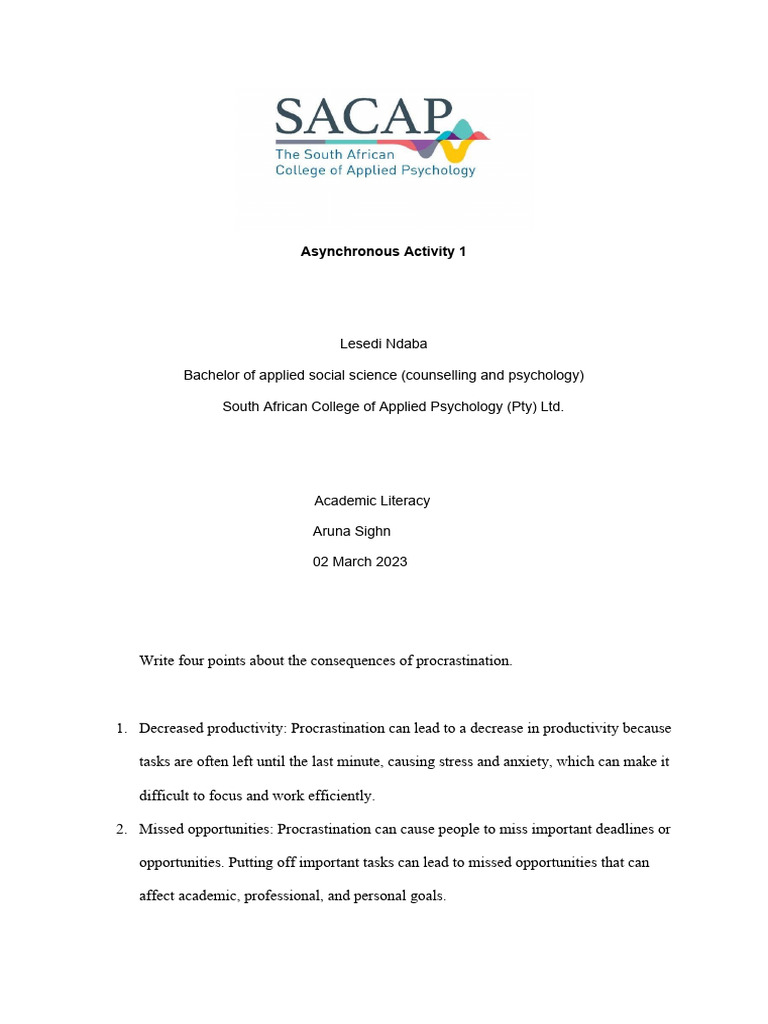 Asynchronous Activity 1 | PDF