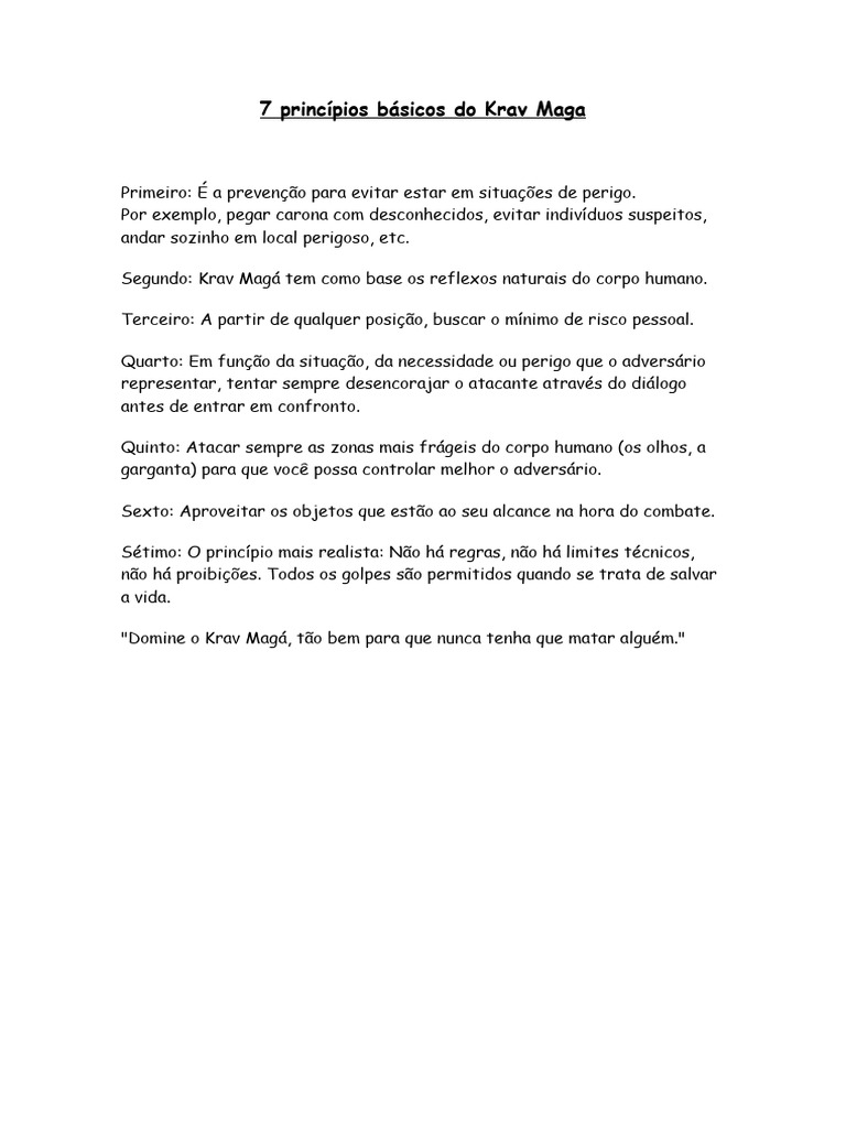 7 Princípios Básicos Do Krav Maga | PDF