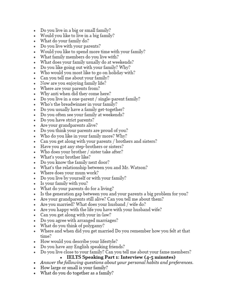 Family Questions | PDF | Social Institutions