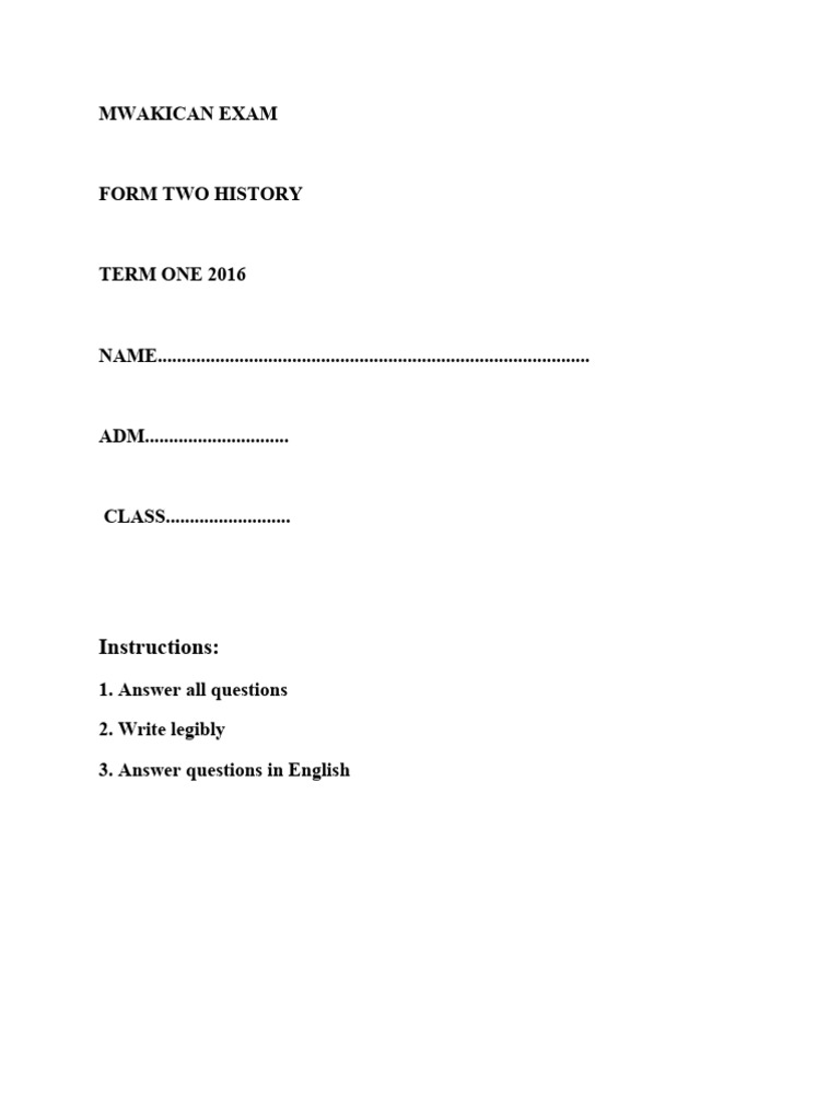 History Form 2 Mod17042022001 | PDF | Kenya | East Africa