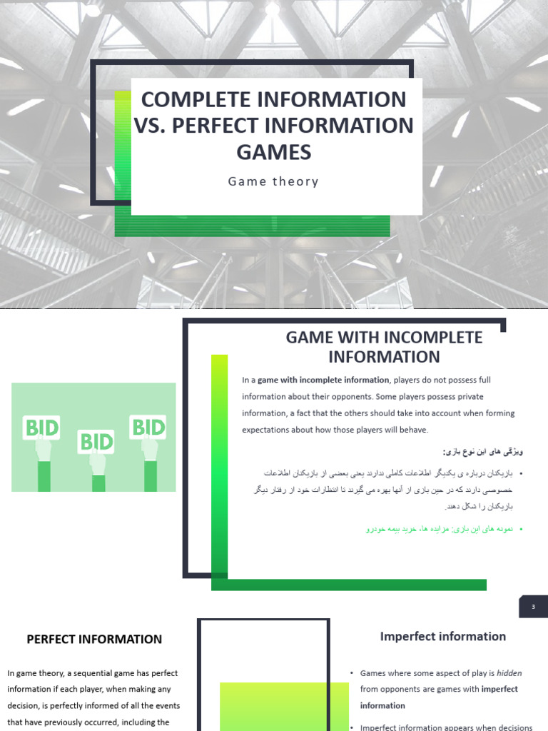 Complete Information Vs Perfect Information | PDF