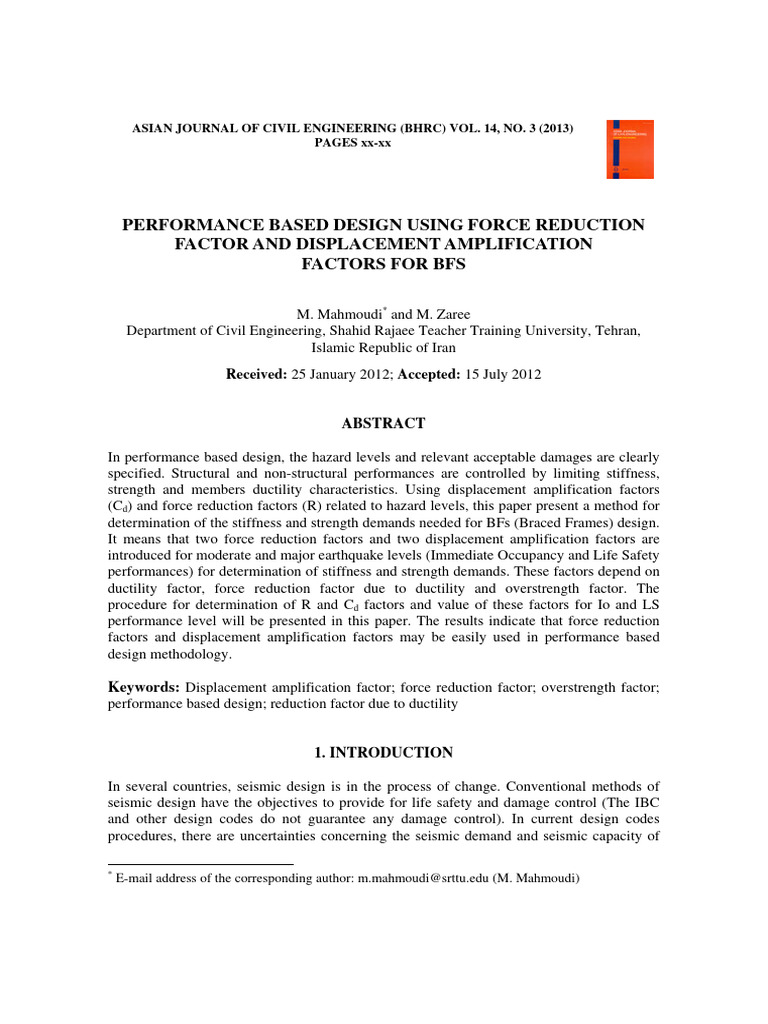 Performance-Based Design for Braced Frames | PDF | Strength Of ...