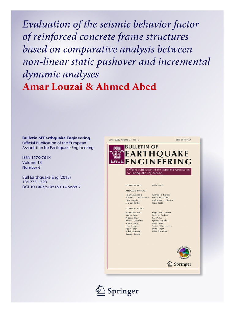LOUZAI Evaluation of The Seismic Behavior Factor of Reinforced | PDF