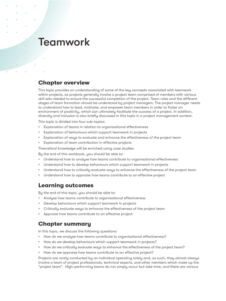 Topic 7 Workbook - Teamwork | PDF