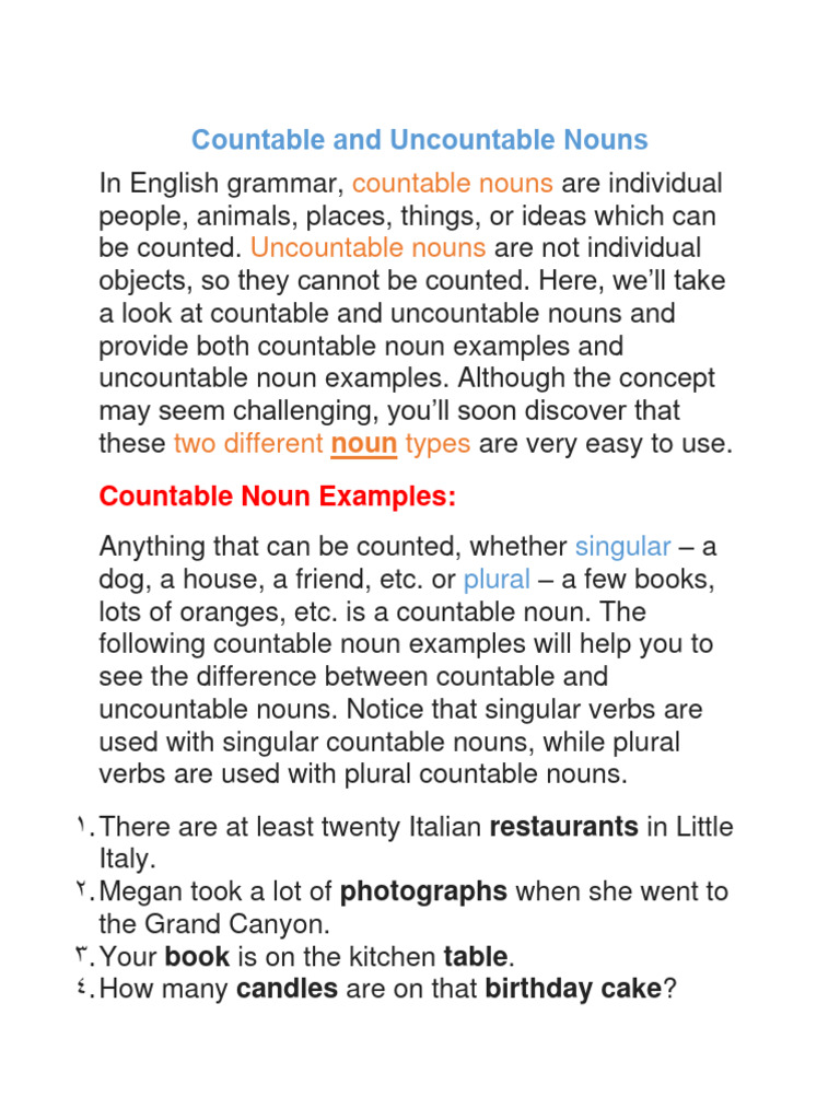 Articles and Nouns in English | PDF