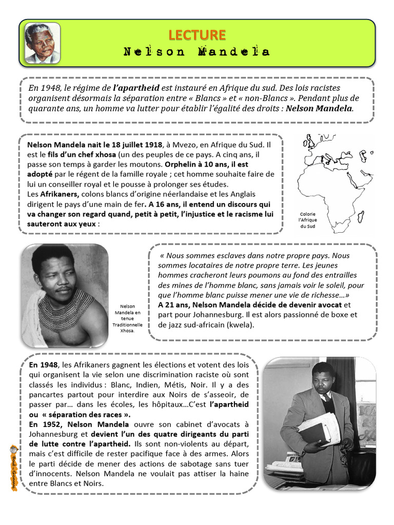 Nelson Mandela Fiche de Lecture | PDF