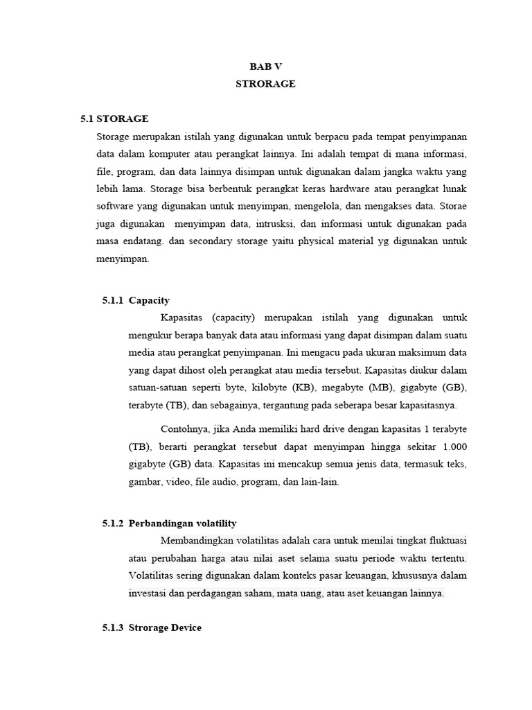 PTIK BAB 5 (Storage) | PDF