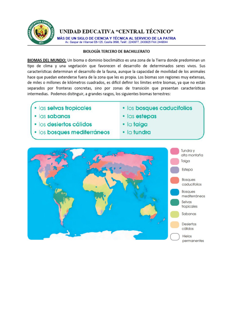 Biologia - Biomas Del Mundo | PDF